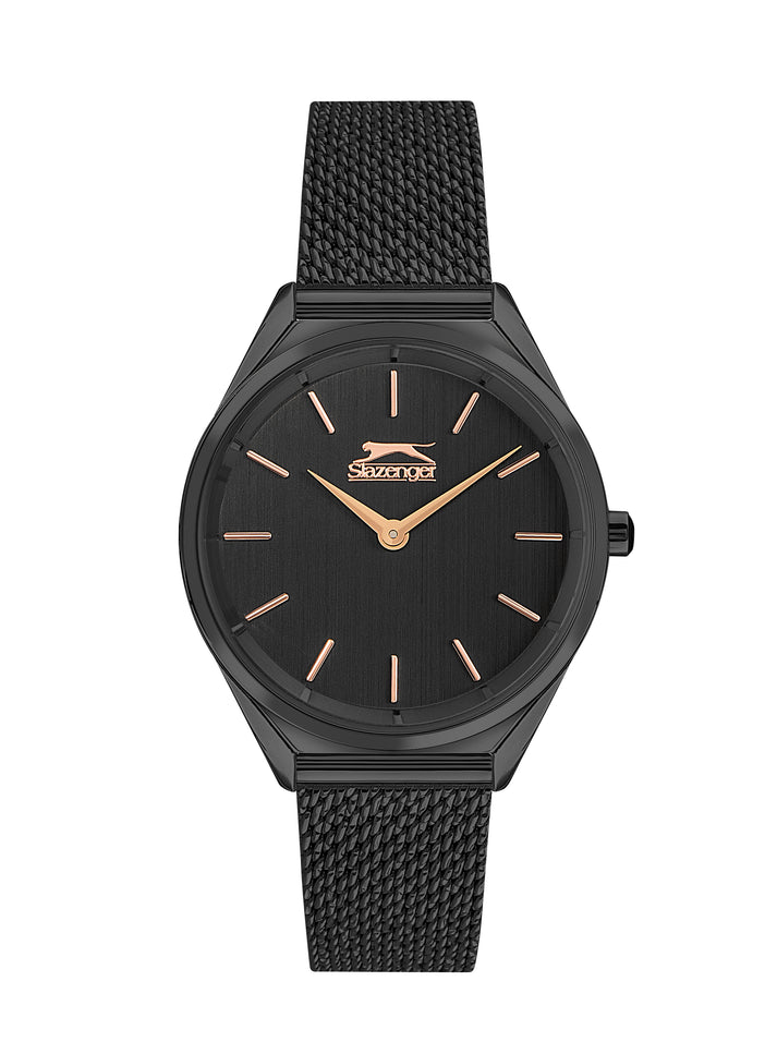 Slazenger - SL.9.1852.3.05 - Quartz Female Band Black Dial Watch ...